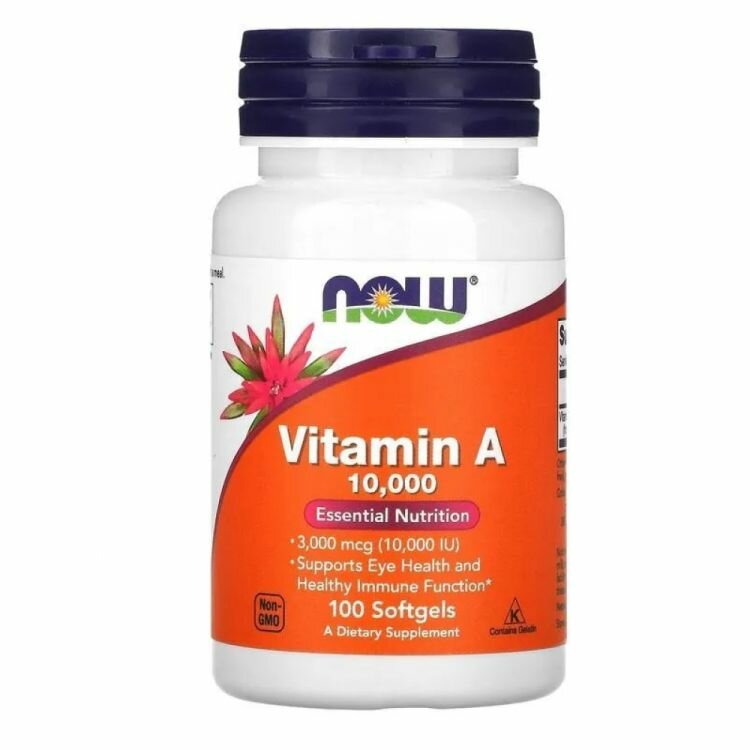 Витамин А NOW Vitamin A 10.000 100 капс,