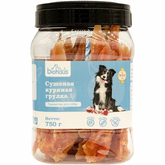 Лакомство для собак Biohaus Cушеная куриная грудка 750 г