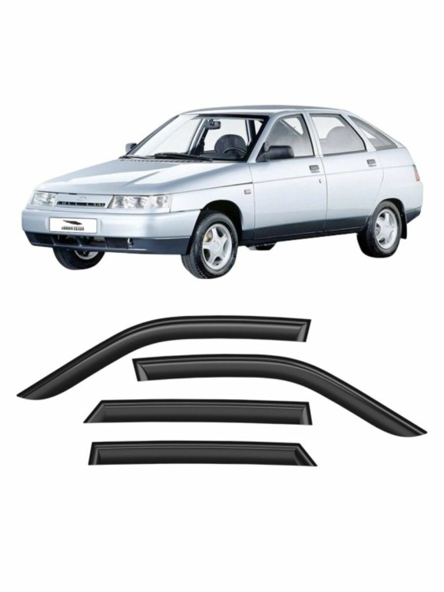 Дефлекторы неломающиеся 4 шт. для а/м LADA 2112 хетчбек, Voron Glass DEF00289
