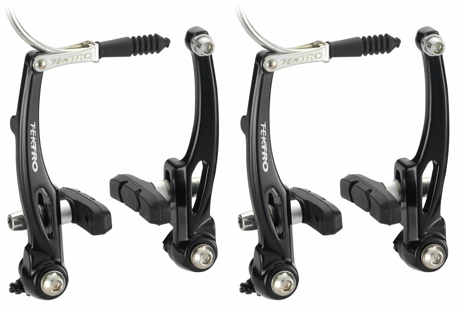 Тормоза для велосипеда 63mm V-brake EN 855AL TREKKING, CITY, COMFORT 110мм передний+задний алюминиевый, регулируемые черные TEKTRO