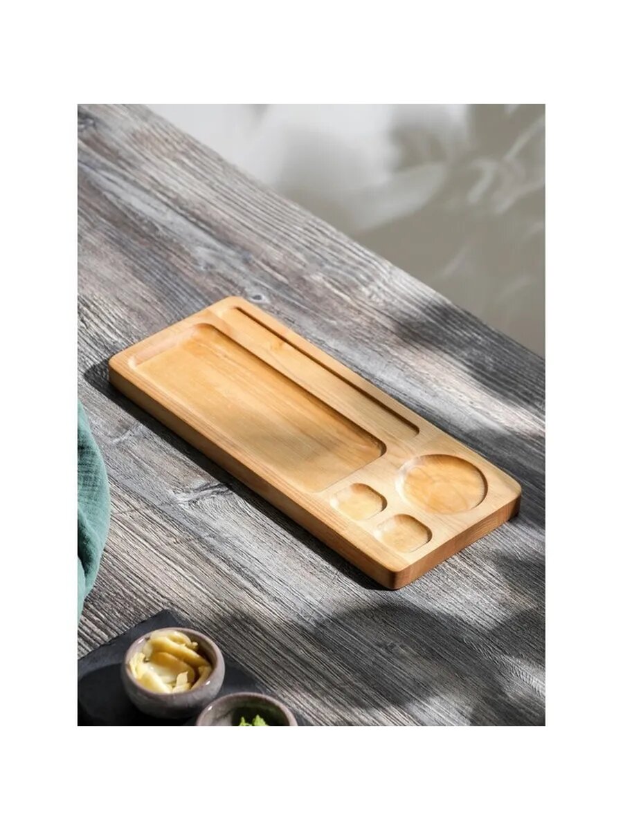 Стильное блюдо для роллов и суши из берёзы