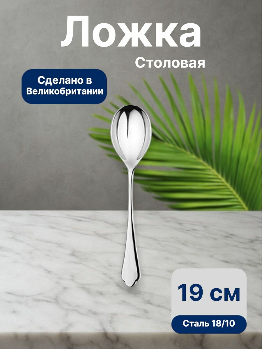 Ложка столовая/ для бульона, Studio william, Raphia, 19 см, сталь нержавеющая 18/10, Великобритания