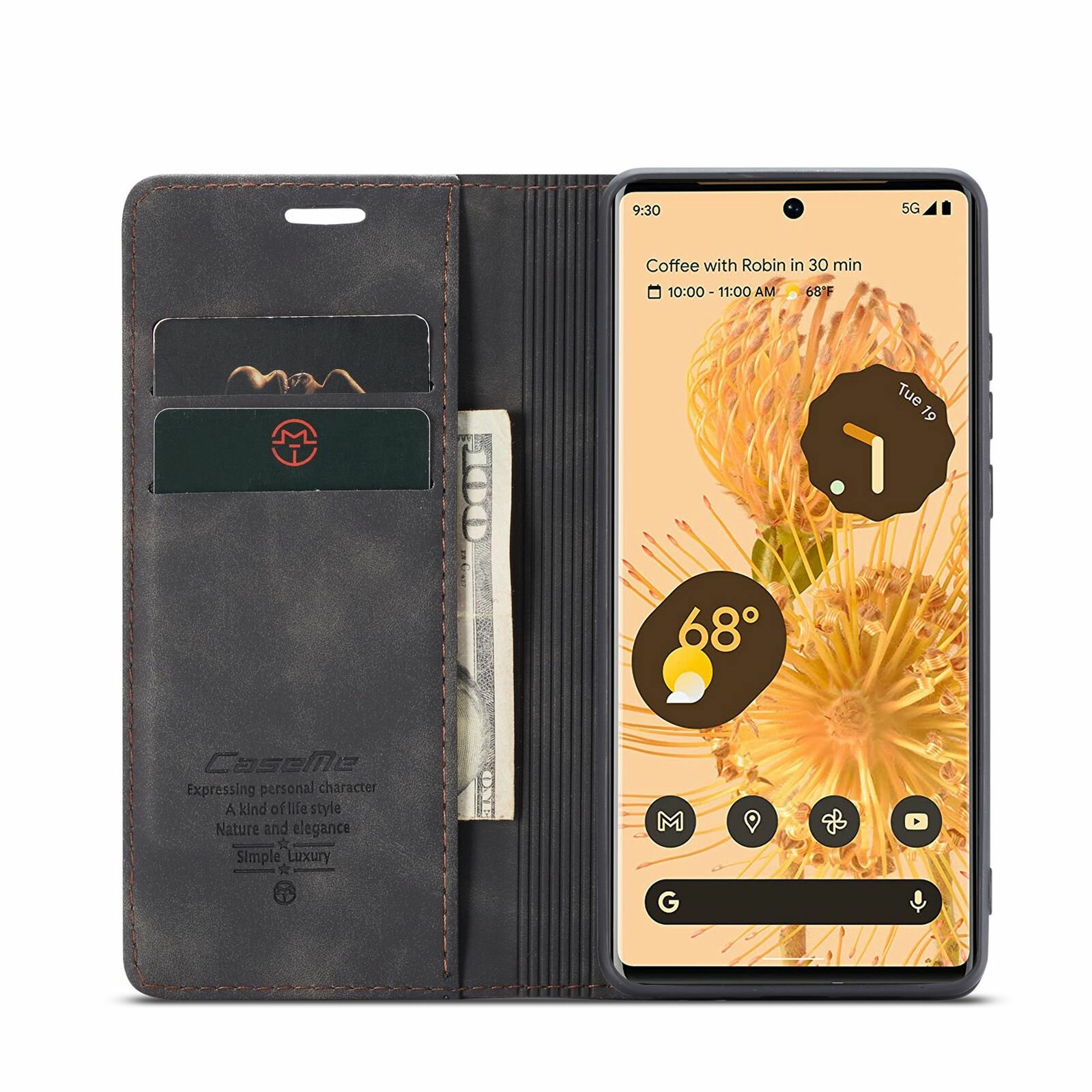 Чехол-книжка CaseMe Matte Google Pixel 6 Pro черный