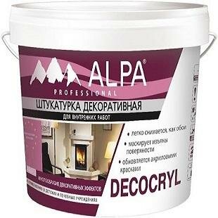 Декоративная Штукатурка Alpa Decocryl 15кг Фактурная для Внутренних Работ на Основе Целлюлозы / Альпа Декокрил.