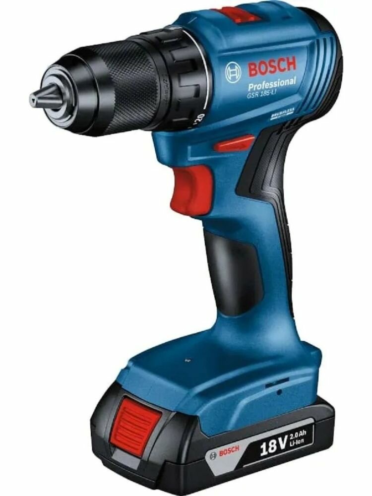 Дрель-шуруповерт аккумуляторная Bosch GSR 185-LI, арт. 06019K30F0 (кейс в комплекте)
