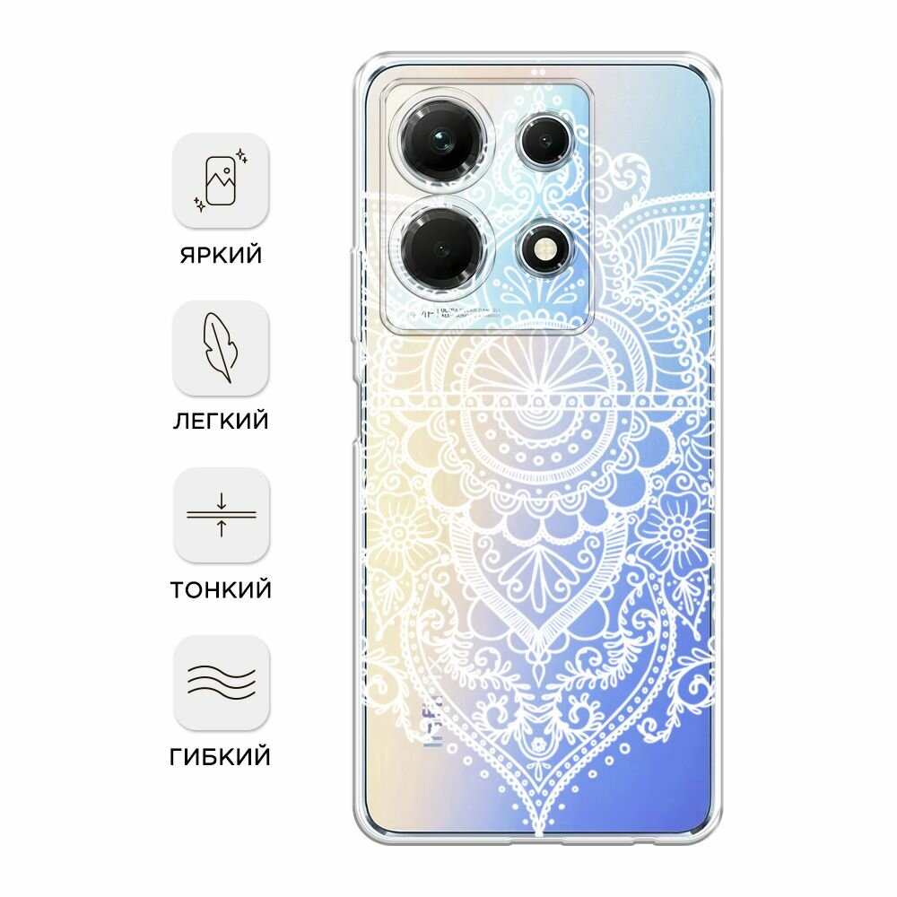 Чехол на Infinix Note 30 4G / Инфиникс Нот 30 4G с принтом "Солнечный узор", прозрачный — фото 1