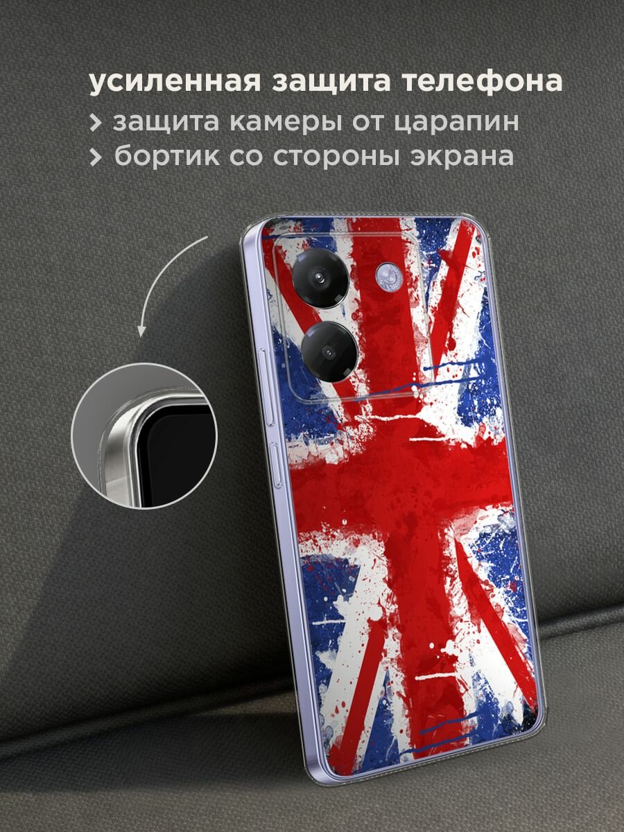 Чехол на Poco M7 Pro / Поко М7 Про с принтом "Флаг Великобритании 2" — фото 1
