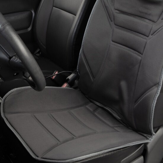 Подогрев сиденья со спинкой ТМ Skyway с терморегулятором (2 режима) 118х53см 12V Серый 2,5А-3А