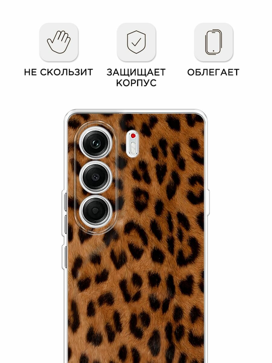 Чехол на Tecno Camon 40 Pro / Текно Камон 40 Про с принтом "Мех леопарда" — фото 1