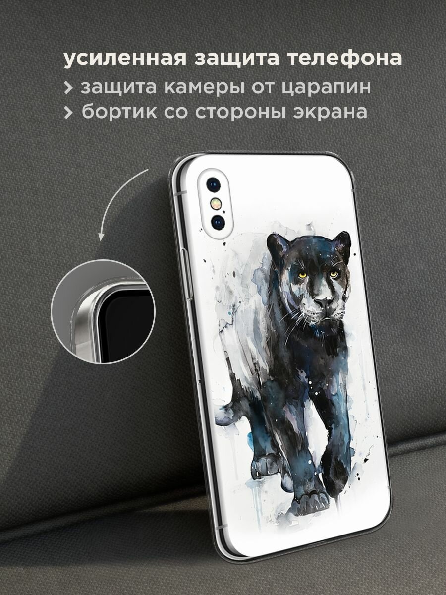 Чехол на Apple iPhone XS Max / Айфон XS Max с принтом "Пантера арт 3" — фото 1