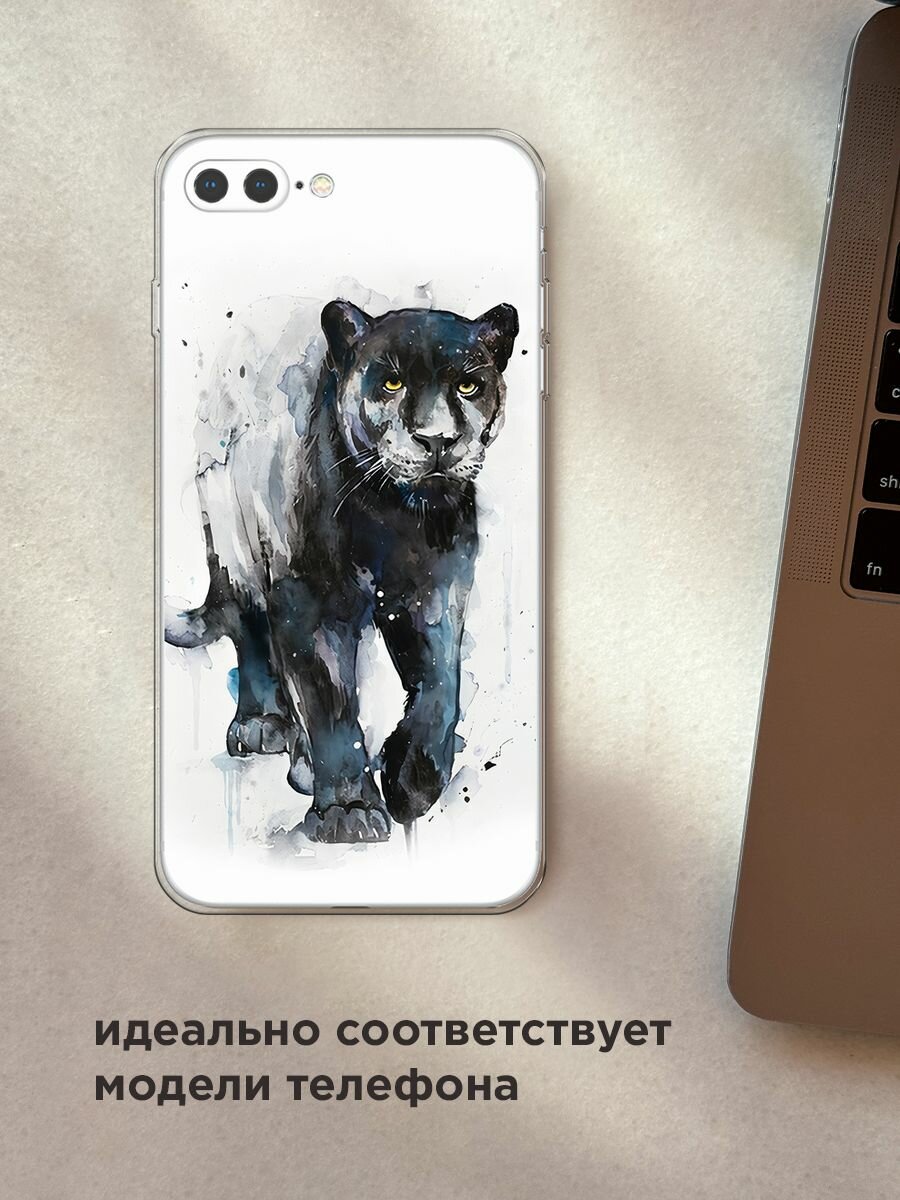 Чехол на Apple iPhone 7 Plus / Айфон 7 Плюс с принтом "Пантера арт 3" — фото 1