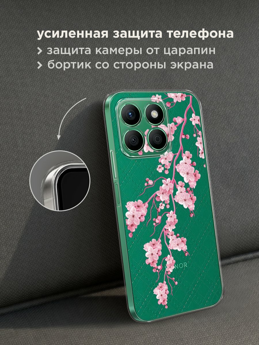 Чехол на Honor X8B / Хонор X8B с принтом "Ветка сакуры 2" — фото 1