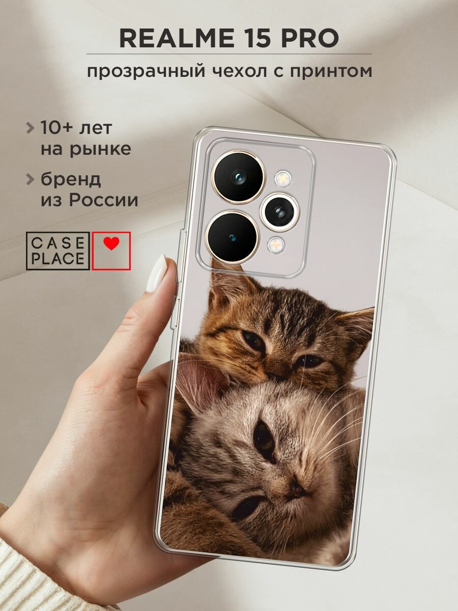 Чехол на Realme 15 Pro / Реалми 15 Про с принтом "Нежные котята - 14 февраля"
