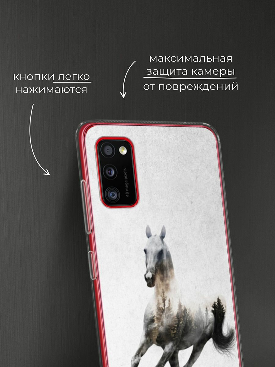 Чехол на Samsung Galaxy A41 / Самсунг Галакси А41 с принтом "Лошадь лес" — фото 1