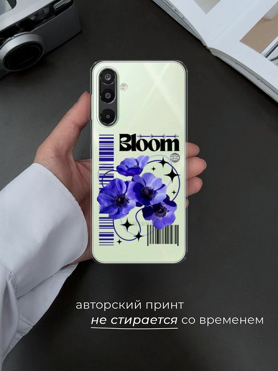 Чехол на Samsung Galaxy M16 / Самсунг Галакси М16 с принтом "Завораживающие анемоны", прозрачный — фото 1