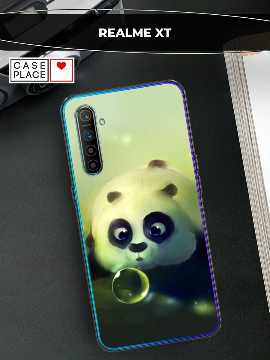 Силиконовый чехол на Realme XT / Реалми XT с принтом "Малыш панды"