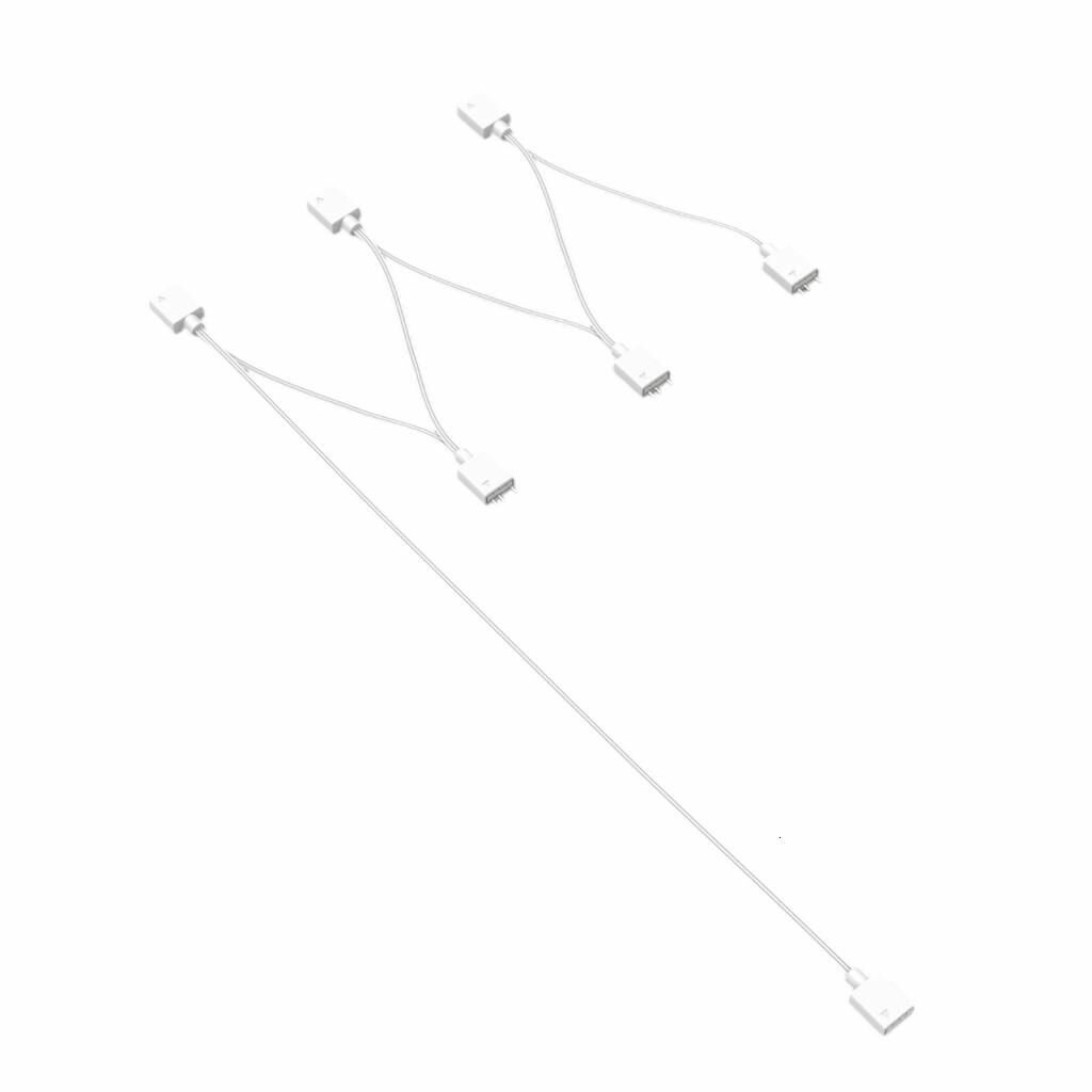 Кабель-разветвитель ARGB 3PIN для поддержки нескольких корпусных вентиляторов ПК, обеспечивает настраиваемую подсветку и удобное подключение, Белый - 1 to 6