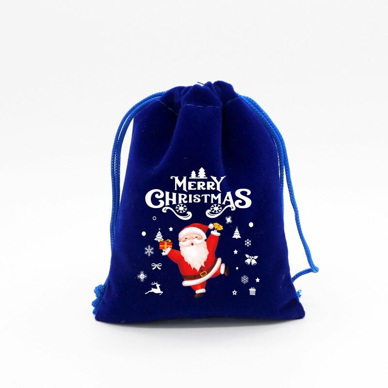 Подарочные мешочки из велюра - сапфировые сумки для яблок и конфет