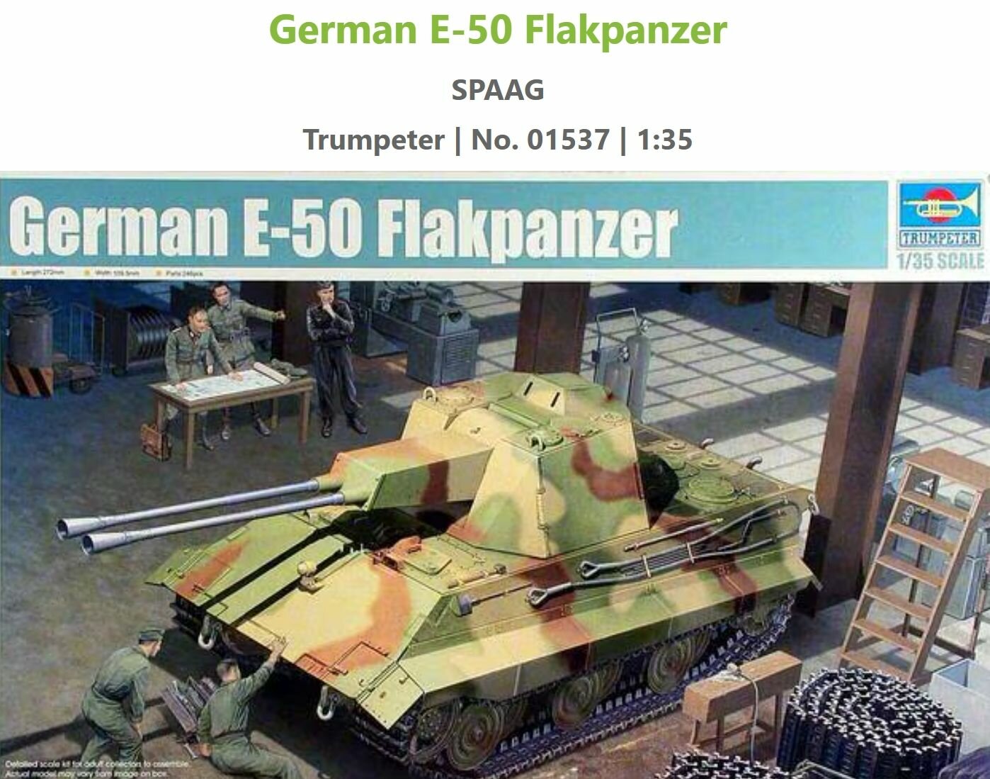 Trumpeter 1/35 01537 Вторая мировая война Немецкий E-50 Flakpanzer Танки