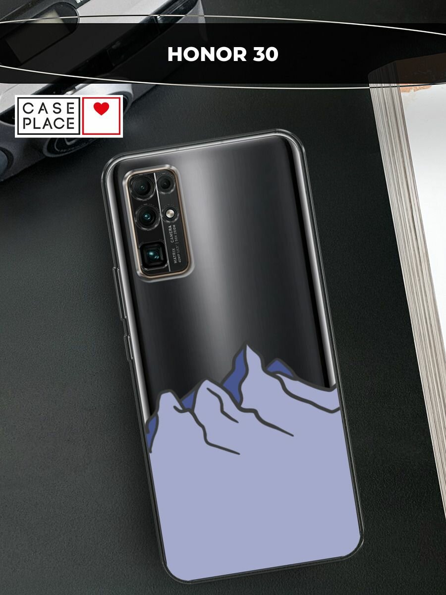 Силиконовый чехол на Honor 30 / Хонор 30 с принтом "Гора", прозрачный