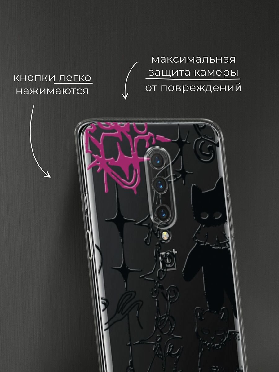 Чехол на OnePlus 8 / ВанПлас 8 с принтом "Готические котики" — фото 1