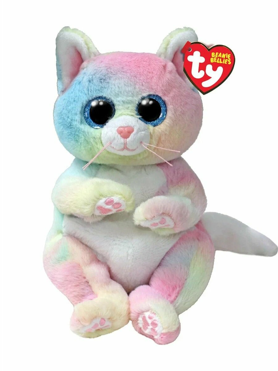 TY Мягкая игрушка Дженни Разноцветная Кошечка дет, 15 см