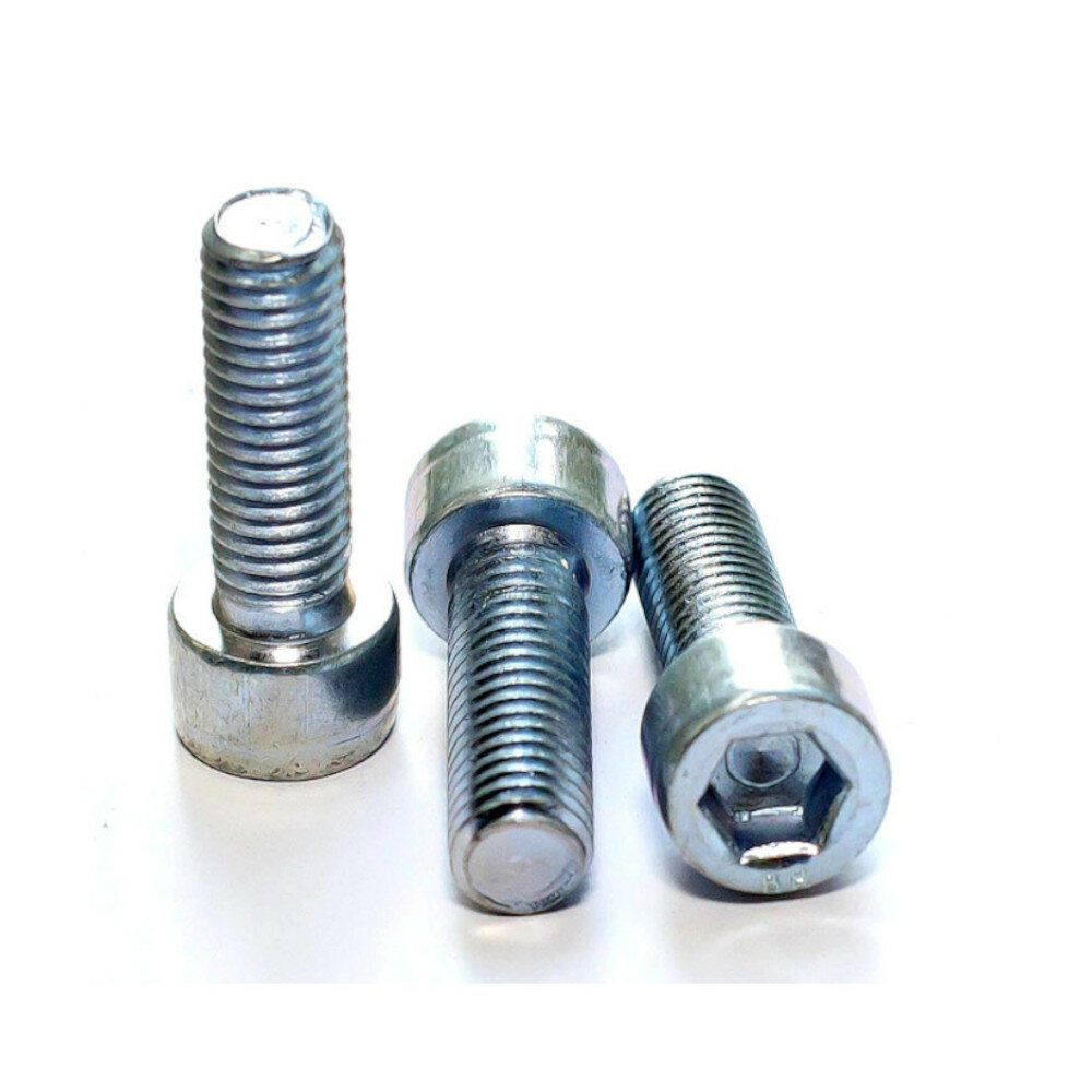 Винт DIN 912 М12х30 с цилиндрической головкой и внутренним шестигранником класс прочности 8.8 покрытие цинк Крепдил