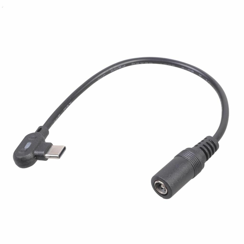 90-градусный USB Type C кабель-конвертер 5.5x2.1мм, - 12V