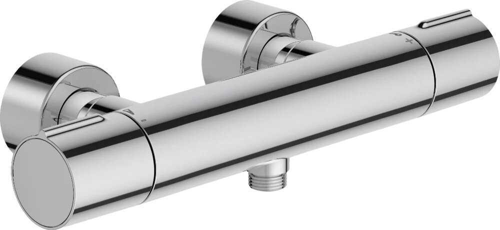 Термостатический смеситель Jacob Delafon Toobi E8991-CP хром, глянцевый, настенный, латунный, без лейки, смеситель для ванны с душем