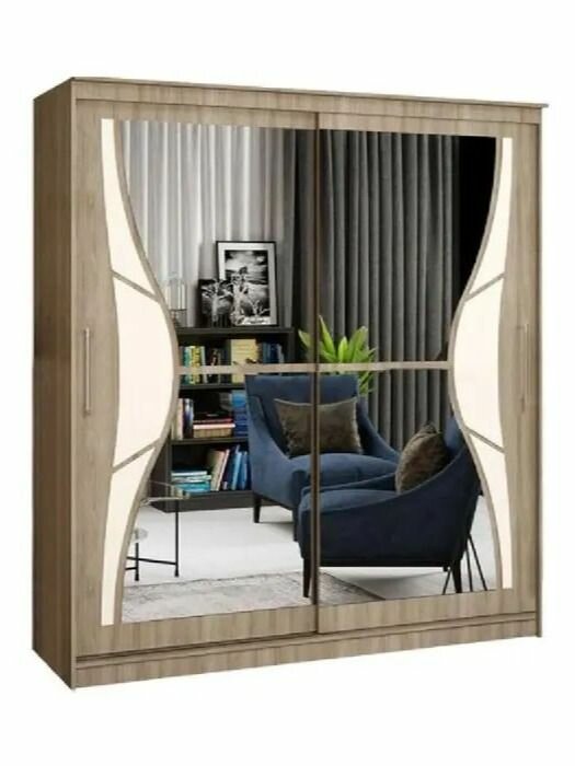 Шкаф-купе Элегант №1 (Ясень шимо темный) 150х220х65