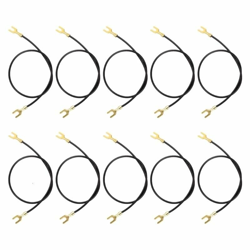 20см медный u-образный вил-тестовый свинцовый кабель для физики и электрических экспериментов, Черный провод