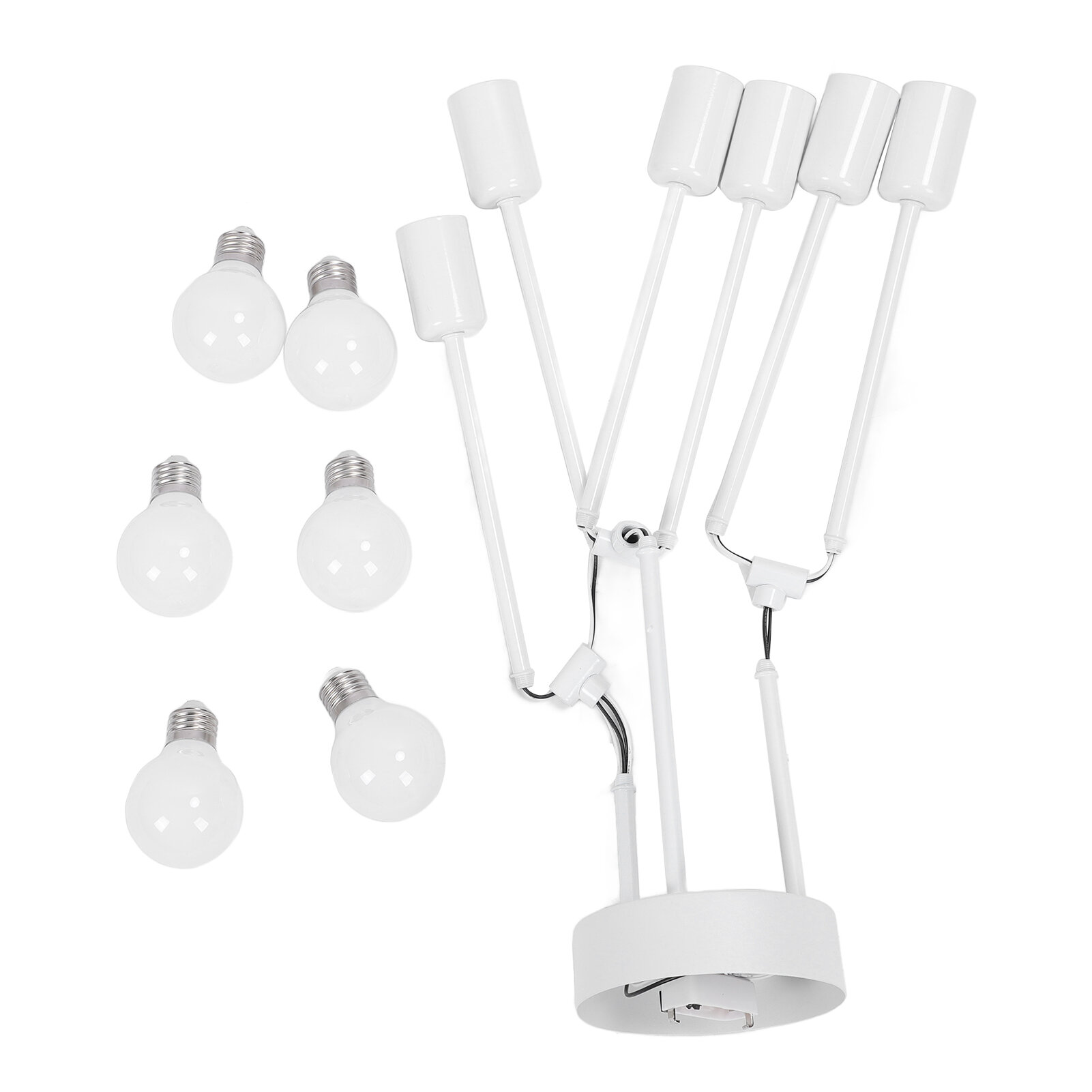 Современная потолочная люстра с цоколем E26, 6 ламп, потолочный светильник из кованого железа для дома, спальни, кухни, офиса