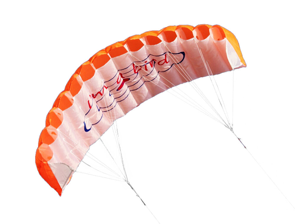 Воздушный змей парашютный стант с двумя линиями для открытого воздуха, 1,4 м, мягкий, с ручками и 30-метровыми линиями, цвет: Красный / Оранжевый / Синий