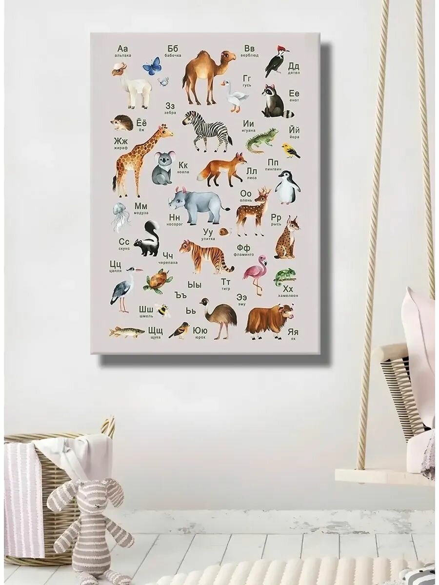 Картина "Алфавит", на стену 30х40см 1шт.