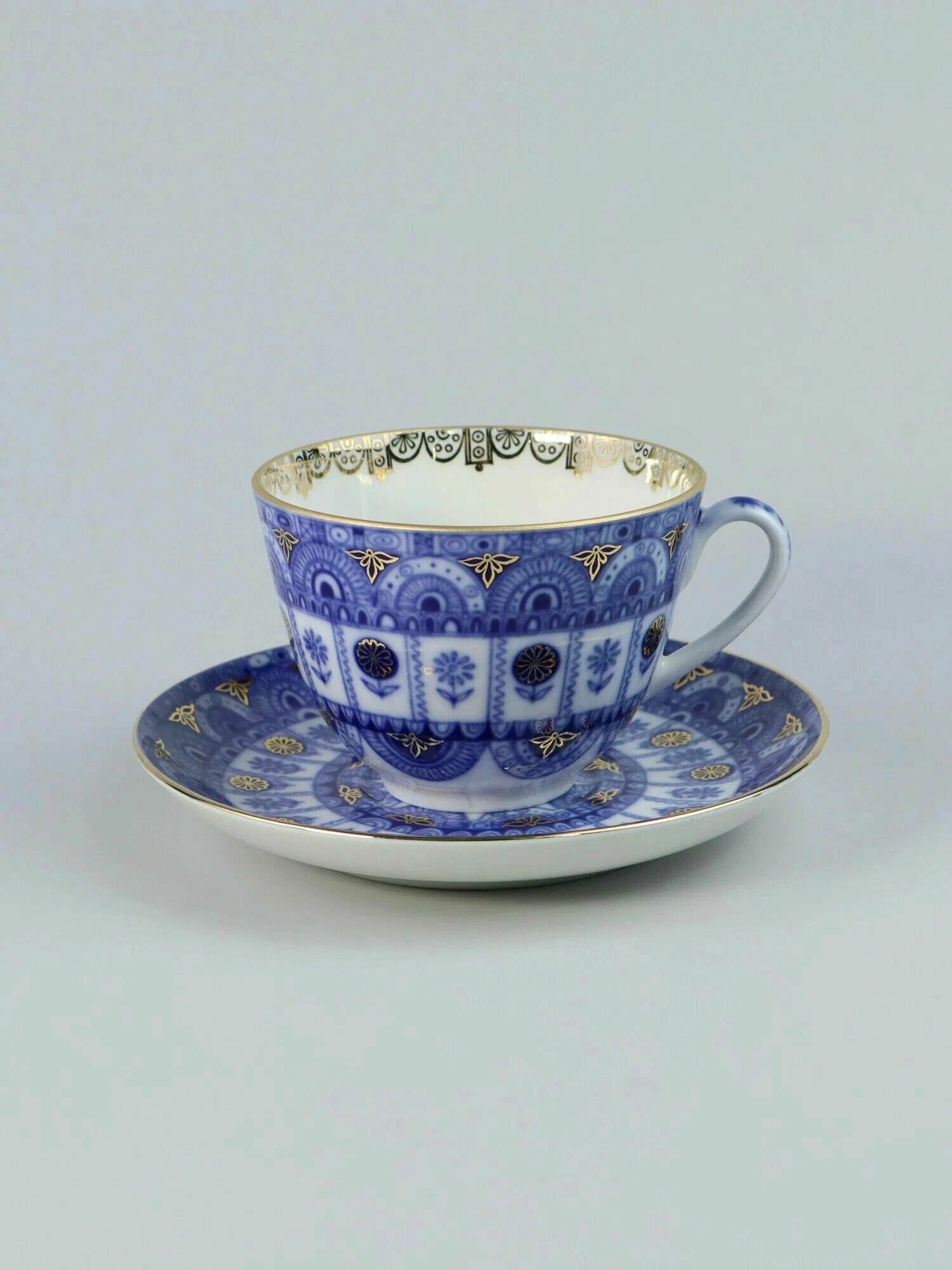 Чайная пара "Весенняя" рисунок Арочки, 250 мл, фарфор, Императорский фарфоровый завод