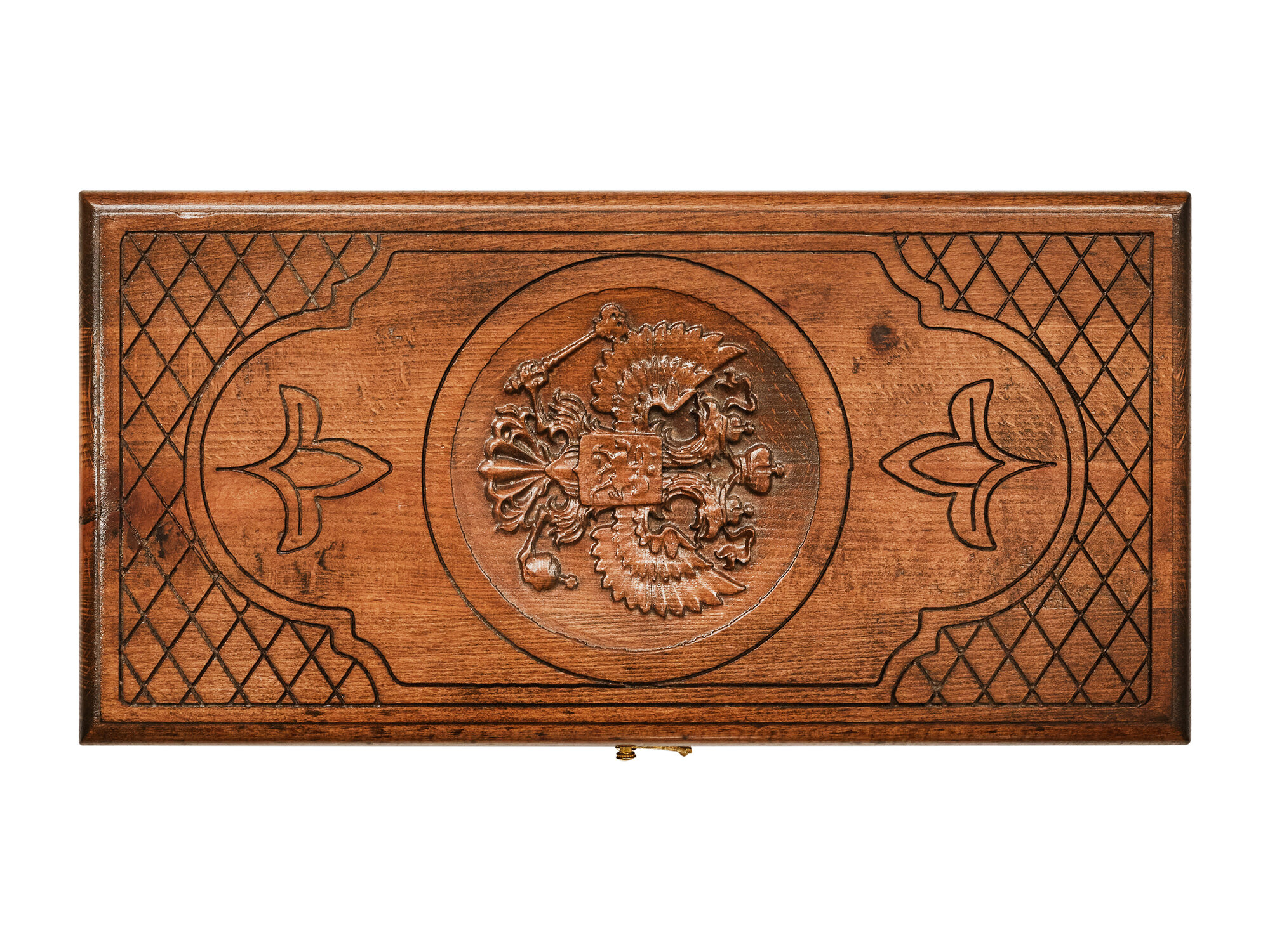 Нарды резные Герб РФ-2 40, Ustyan подарочные малые деревянные из бука резаные / 40х40 / армянские