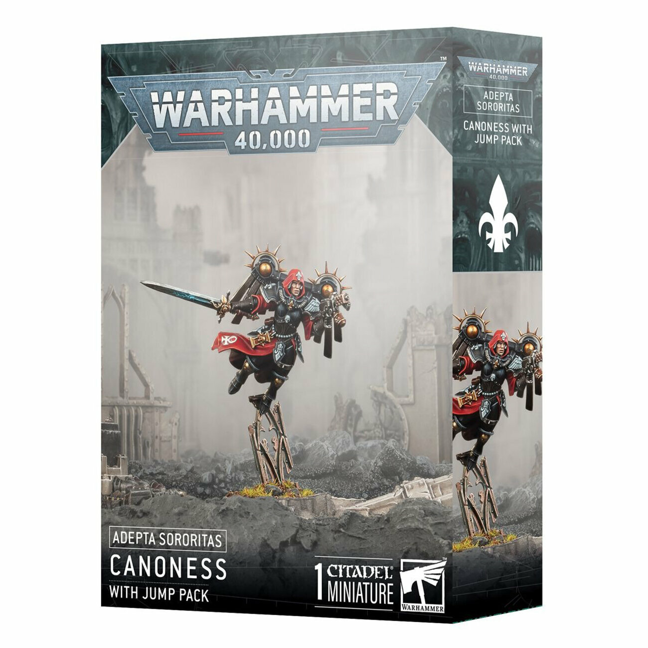 Миниатюра для игры Games Workshop Warhammer 40000: Adepta Sororitas - Canoness With Jump Pack 52-61