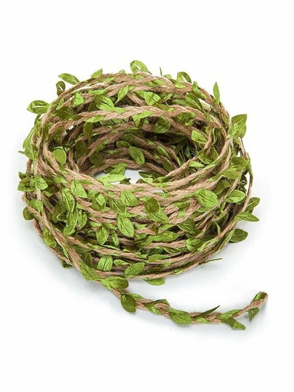 Лента из листьев мешковины, натуральная джутовая веревка из ротанга для настенного монтажа, для деревенской свадьбы, дома, сада, вечеринки в джунглях, декора для поделок своими руками