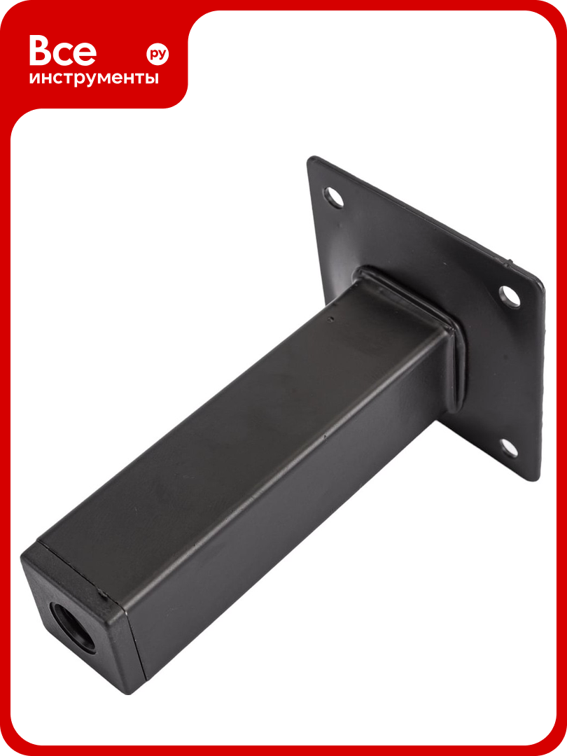 Ножка Tech-Krep 25х25х100 квадратная, нерегулируемая, черная - накладка 151296