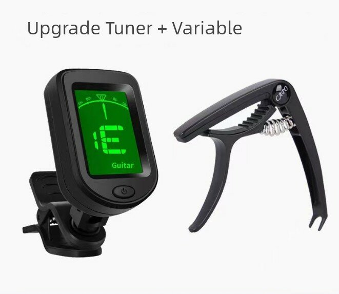 Тюнер для гитары, подходит для фолк-акустической гитары, электрогитары, укулеле, универсальный зажим, простой тюнер для