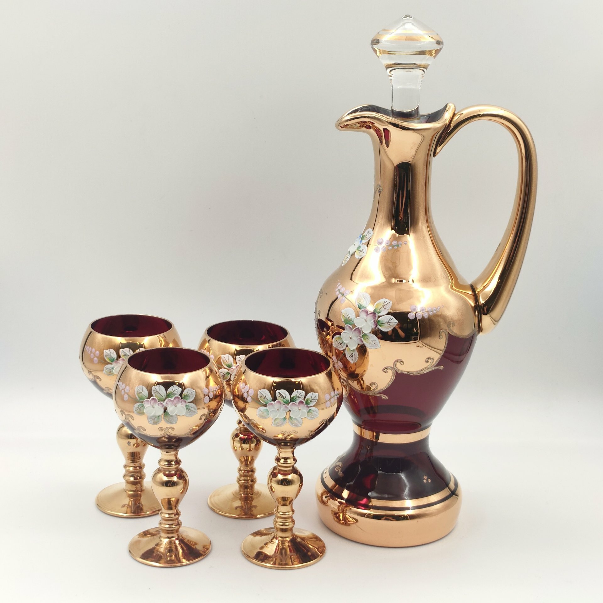 Набор для подачи крепленых вин и крепких напитков на 4 персон, стекло