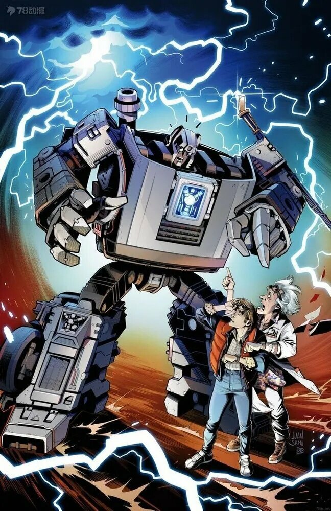 Трансформеры игрушки Hasbro Transformers Collaborative: Back to the Future Gigawatt 14cm E8545 — фото 1