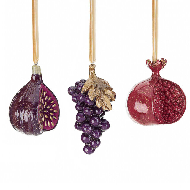 Набор елочных игрушек Фрукты - Gusto della Vita 9 см, 3 шт, Goodwill, D42139-набор