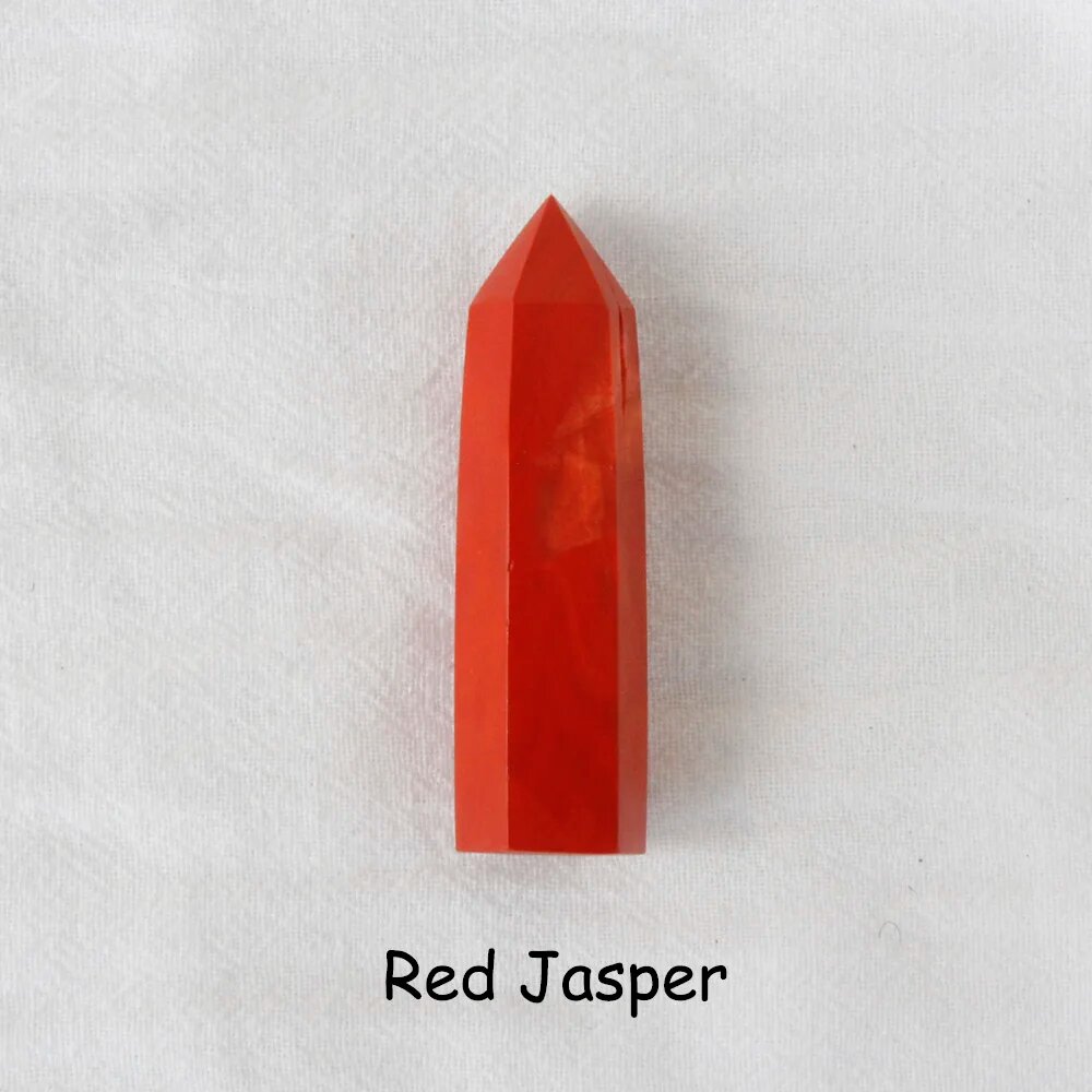 Аметист и розовый кварц точечные палочки Apengshi Красный, 4-5cm, red Jasper