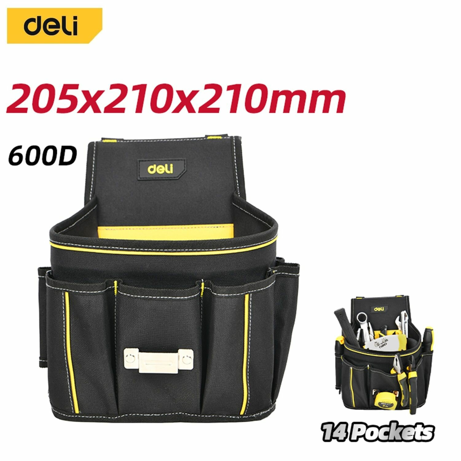 Поясная сумка монтажника Deli DLP12 (16 карманов, резиновая рукоятка)