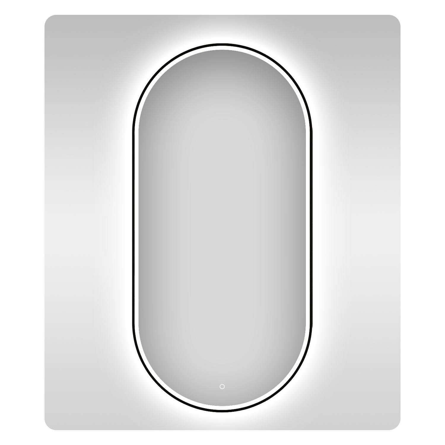 Зеркало Wellsee 7 Rays' Spectrum 40 172201580-172201590 с подсветкой цвет Черный матовый с сенсорным выключателем