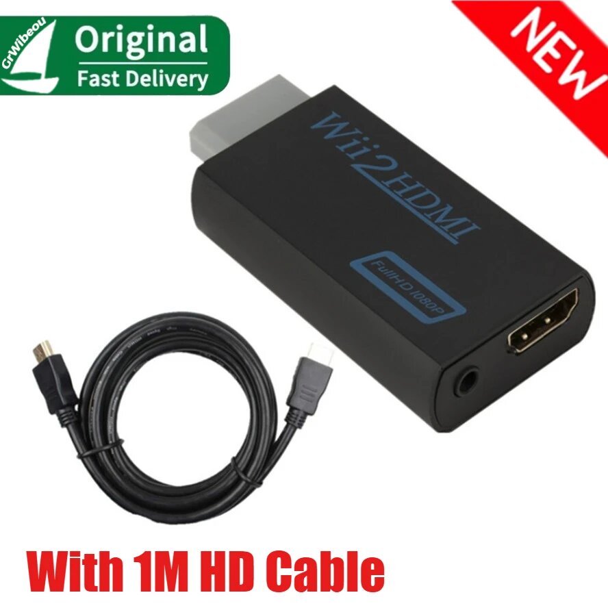 Конвертер Wii в HDMI Black с HD кабелем 1M