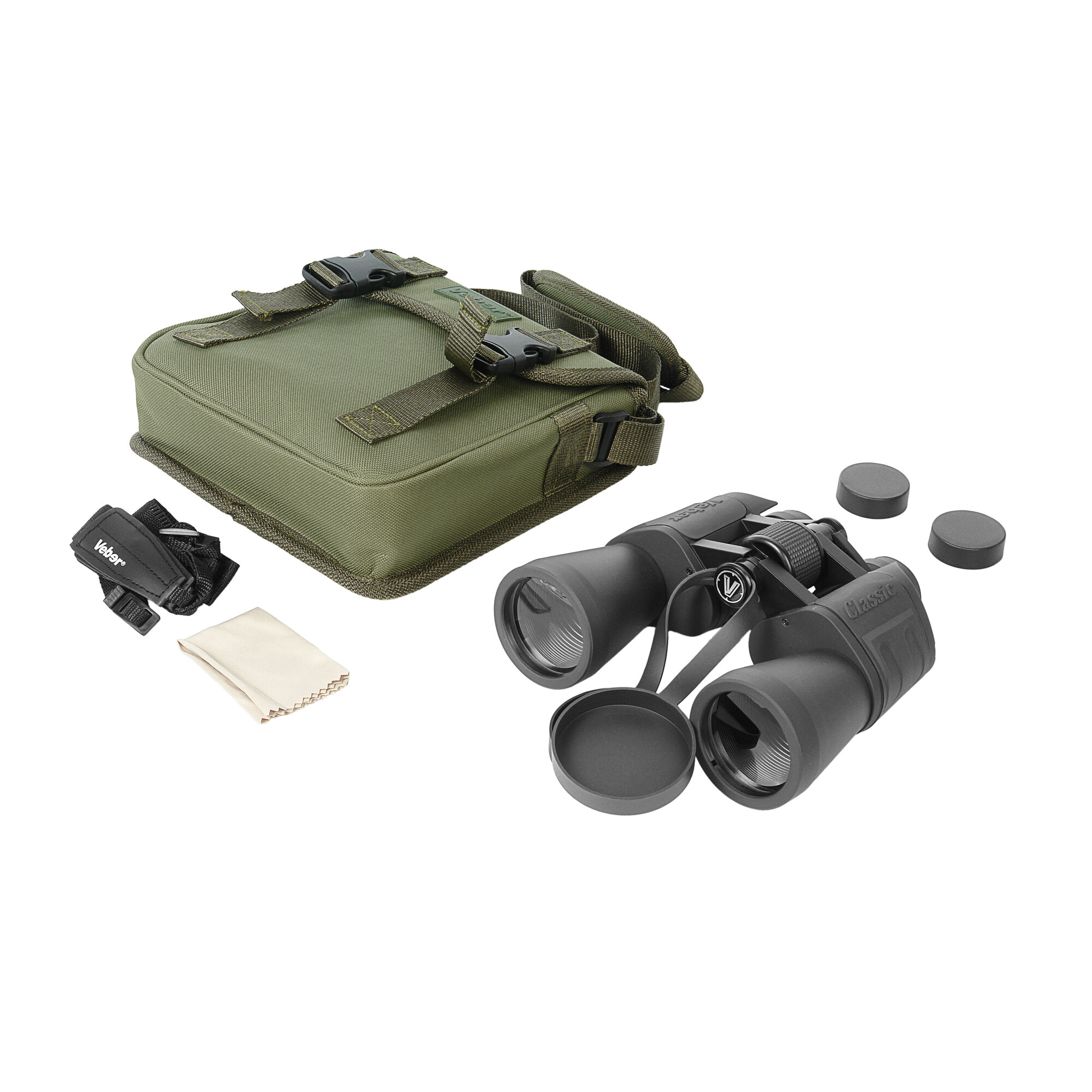 Бинокль Veber Classic БПЦ 16x50 VR серый, металлический корпус.