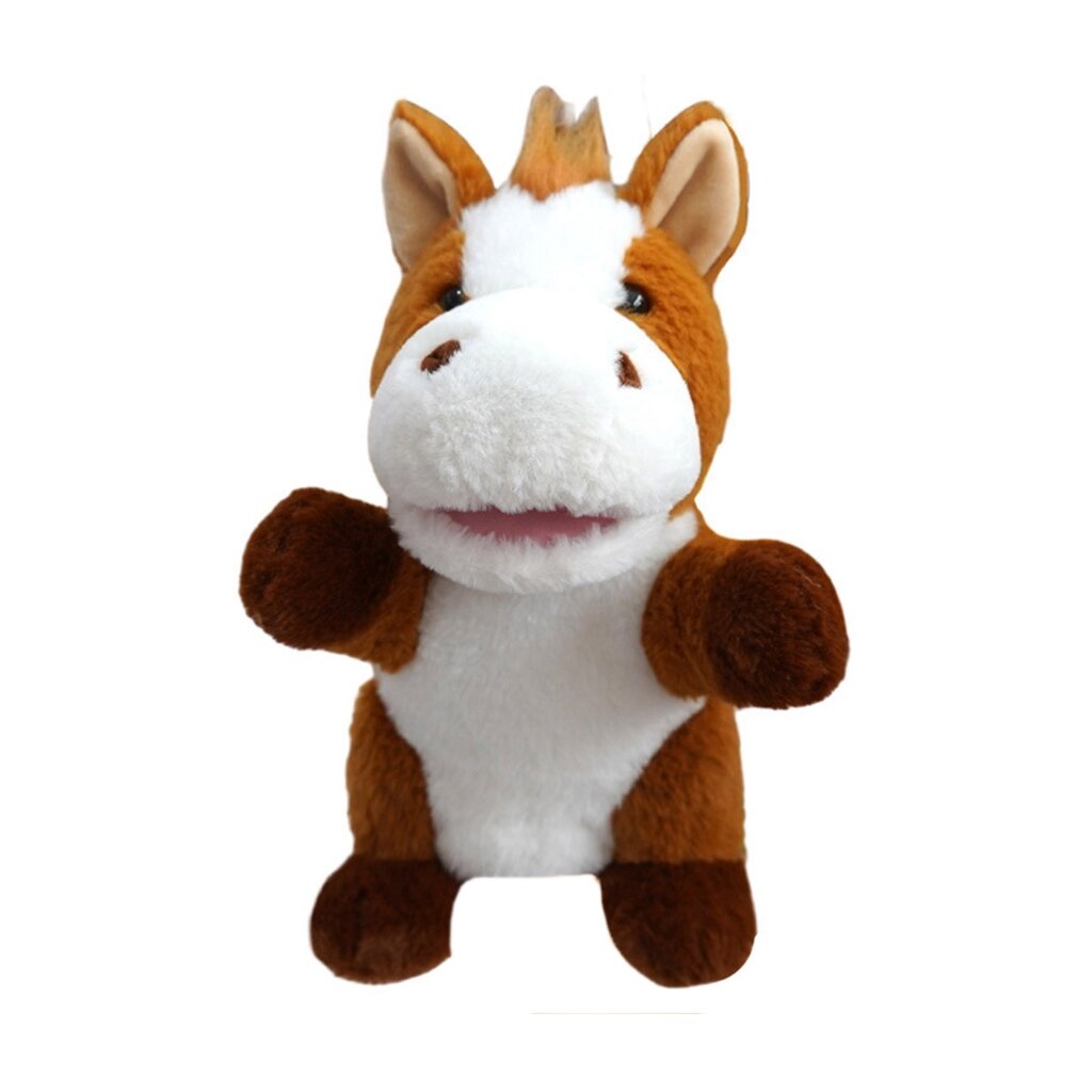 Мультяшное Животное Ручная Кукла Прекрасная Мягкая Игрушка Подвижный Рот Рассказывающий Истории Подарок