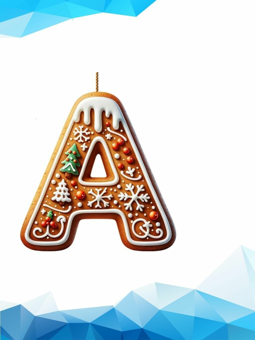 Акриловые подвески "Пряничные буквы", - A